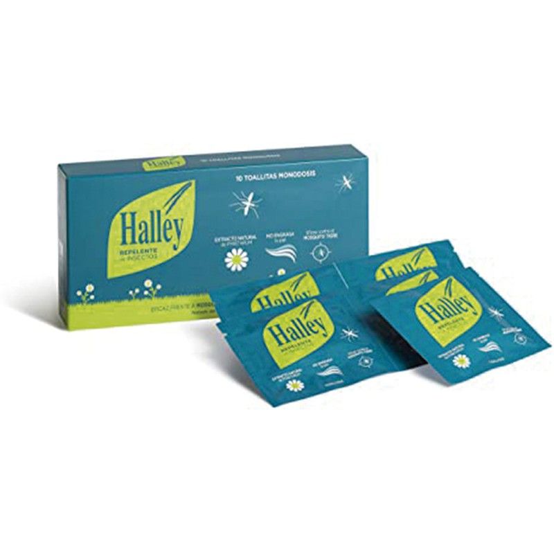 Halley Repelente de Insectos 10 toallitas monodosis — Farmacia Cirici